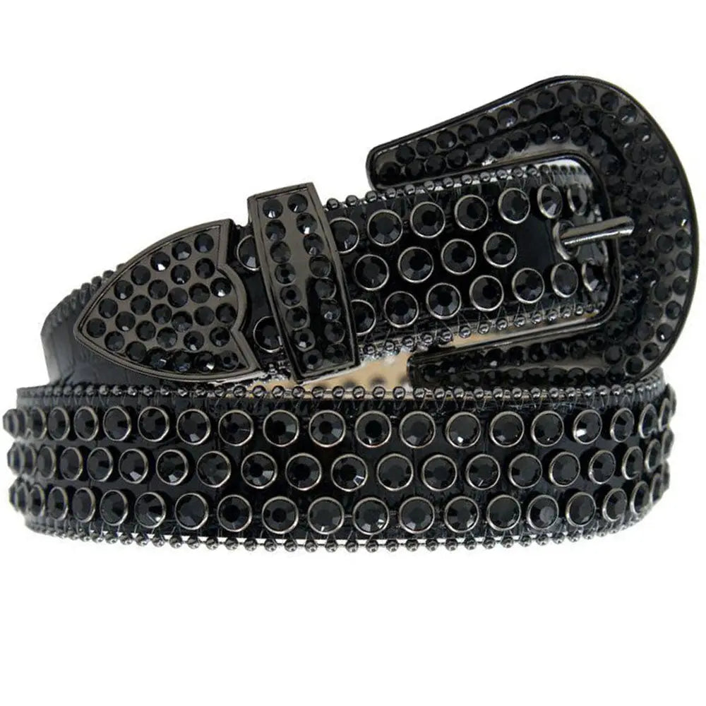 DNA Premium Wear - Men All Black Alligator Skin With Black Stones ...