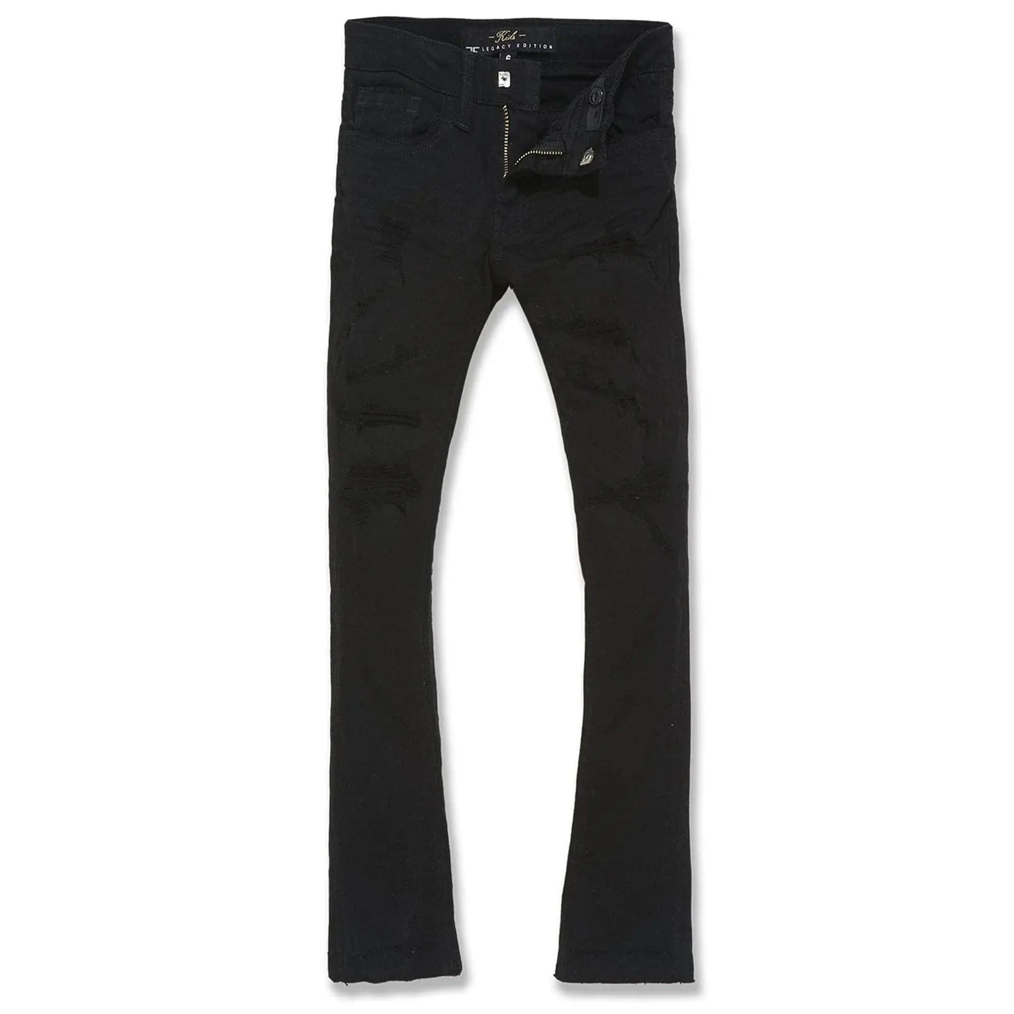 Jordan Craig Boys Stacked Fit Denim with Shreds Jeans (Black) – Nexus ...