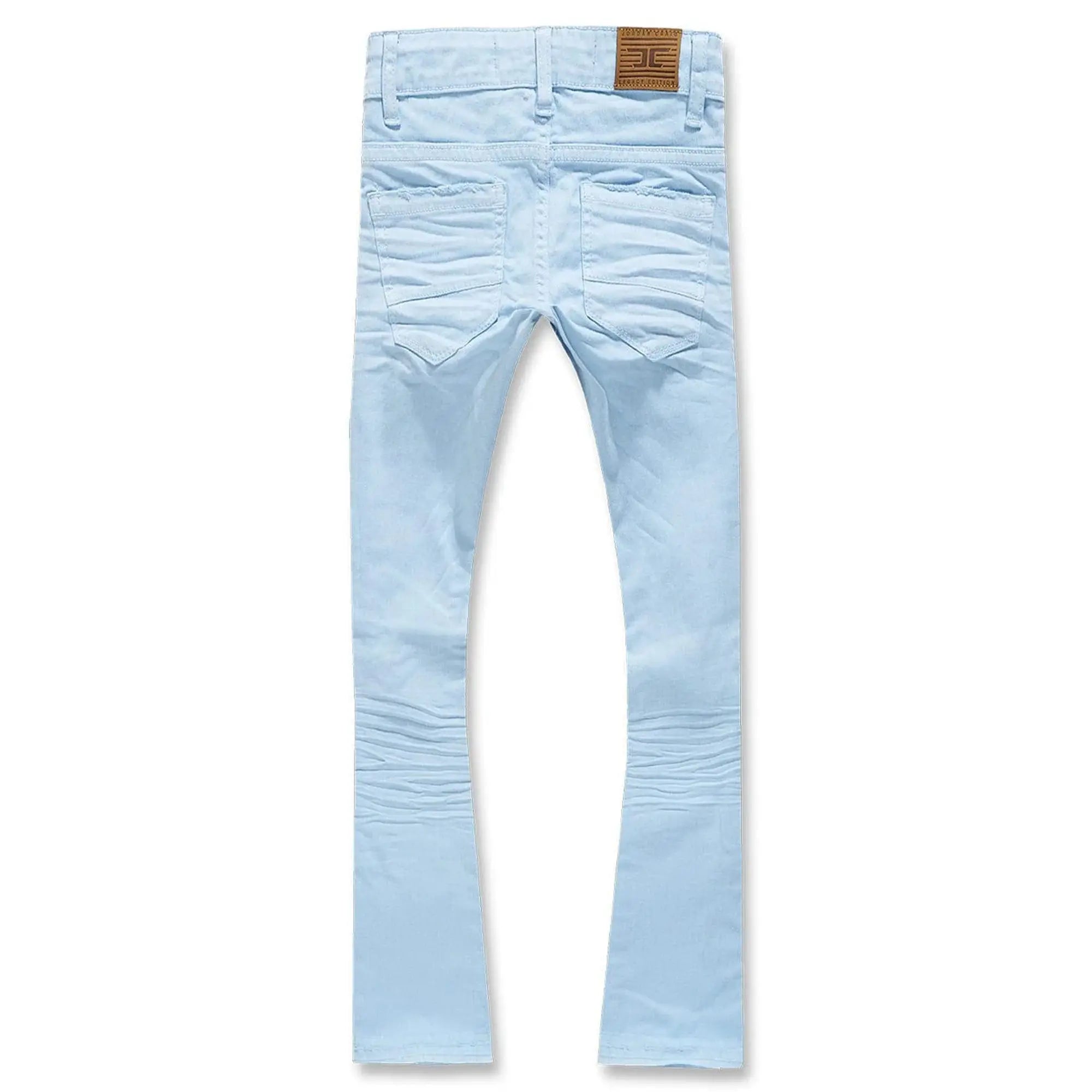 Jordan Craig Boys Stacked Fit Denim with Shreds Jeans (Sky Blue ...