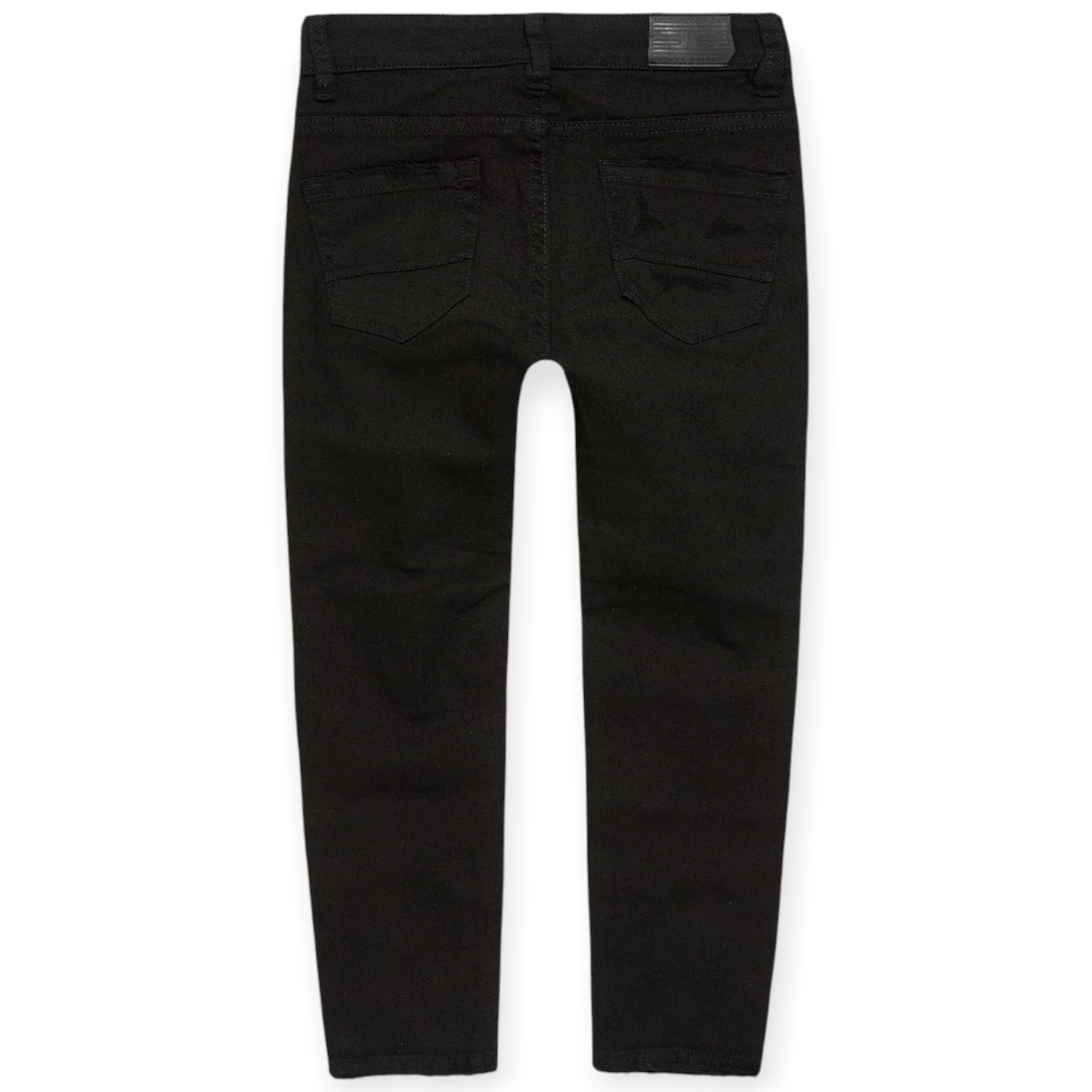 Jordan Craig Men Collins Denim Shreds on Knees Jeans (jet-black ...