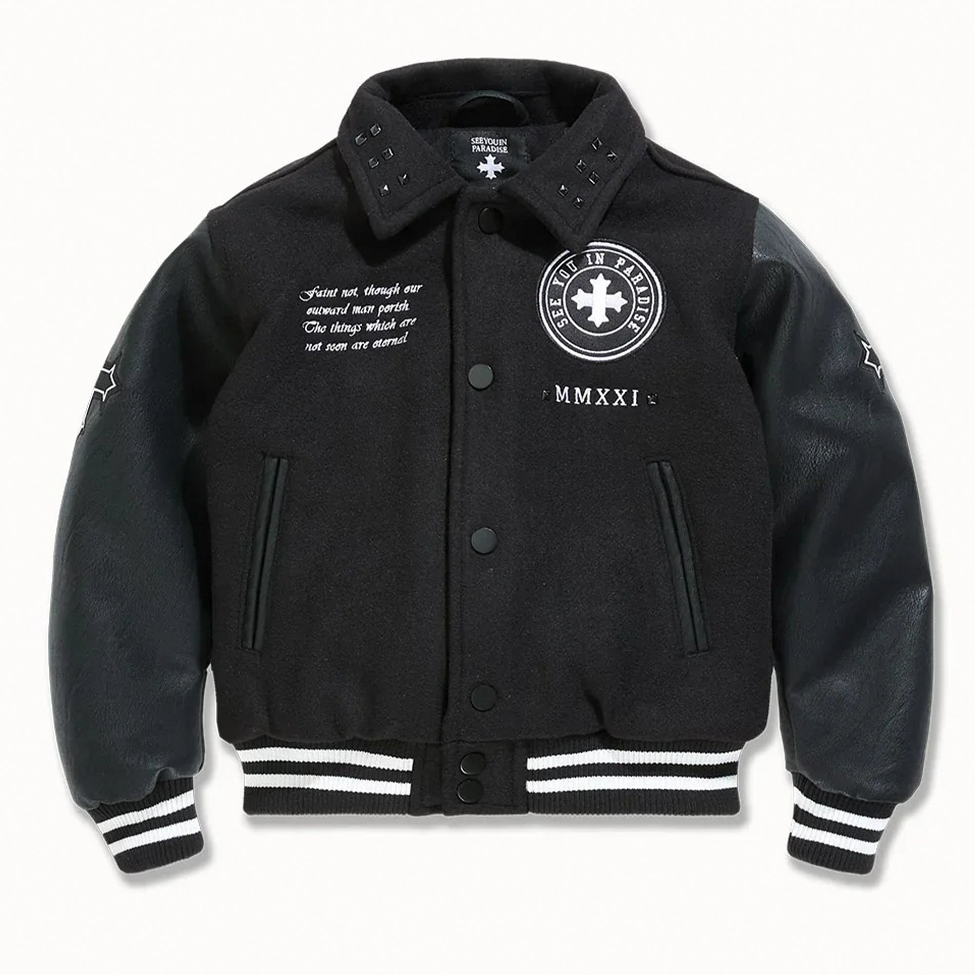 Jordan Craig Men Cross Varsity Jacket (Black) – Nexus Clothing