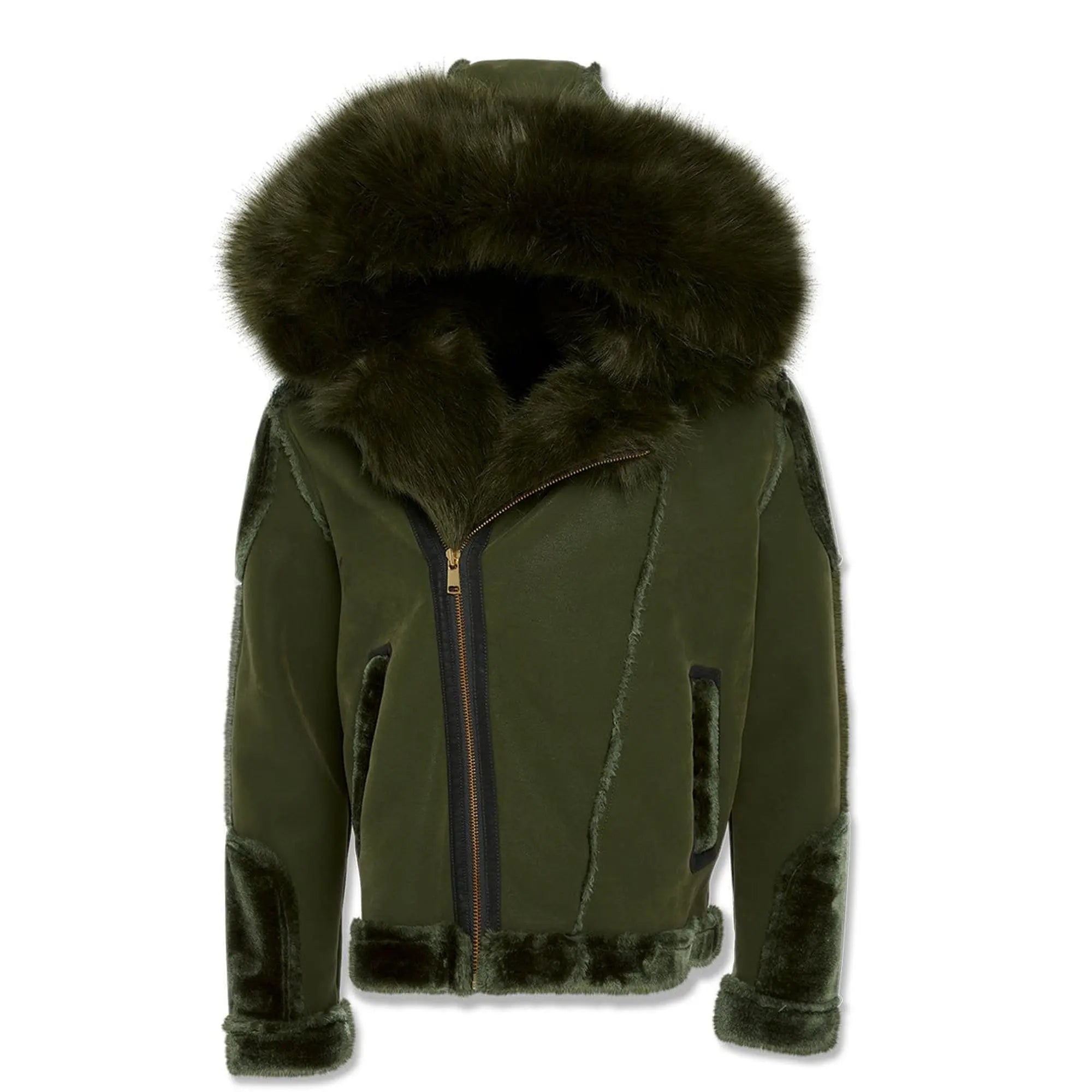 Jordan Craig Men El Jefe Shearling Moto Jackets (Military Green ...