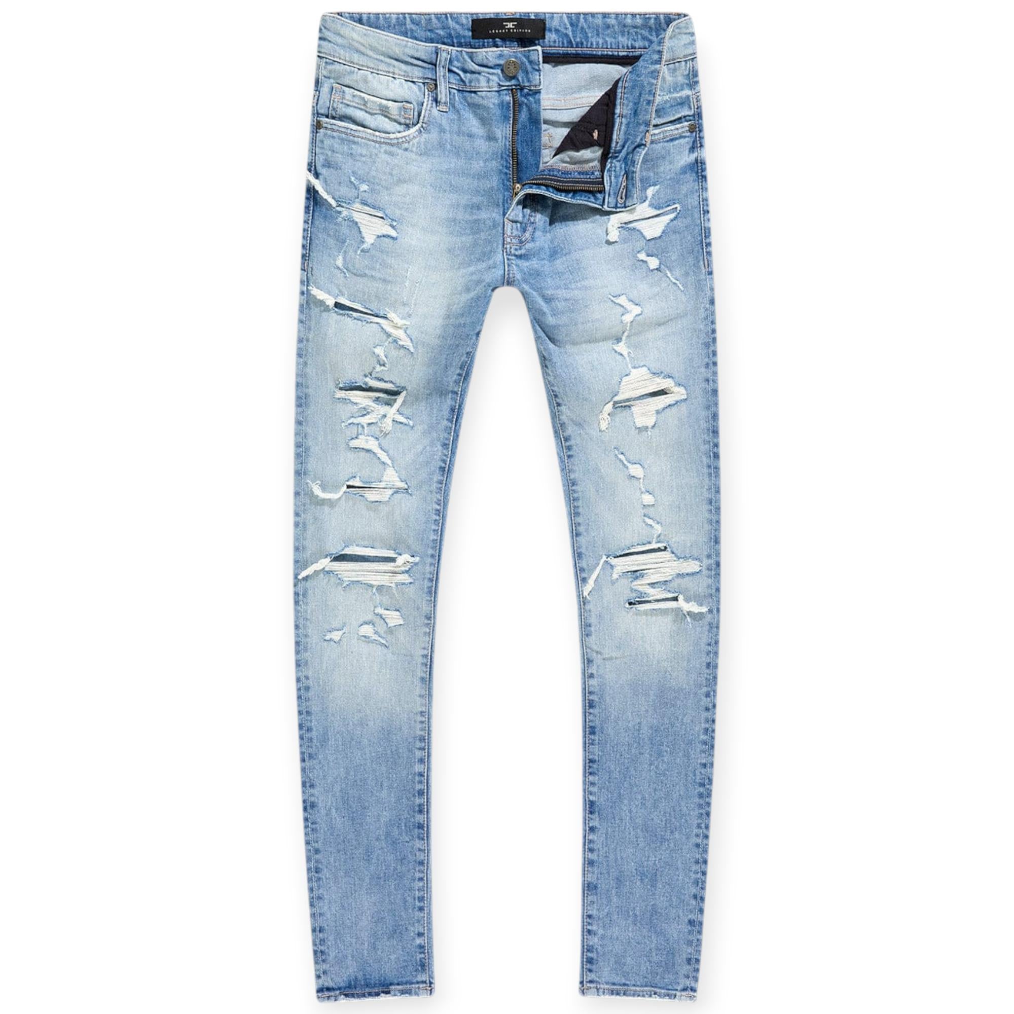 Jordan Craig Men Sean Fit W Shreds Jeans-River Blue – Nexus Clothing