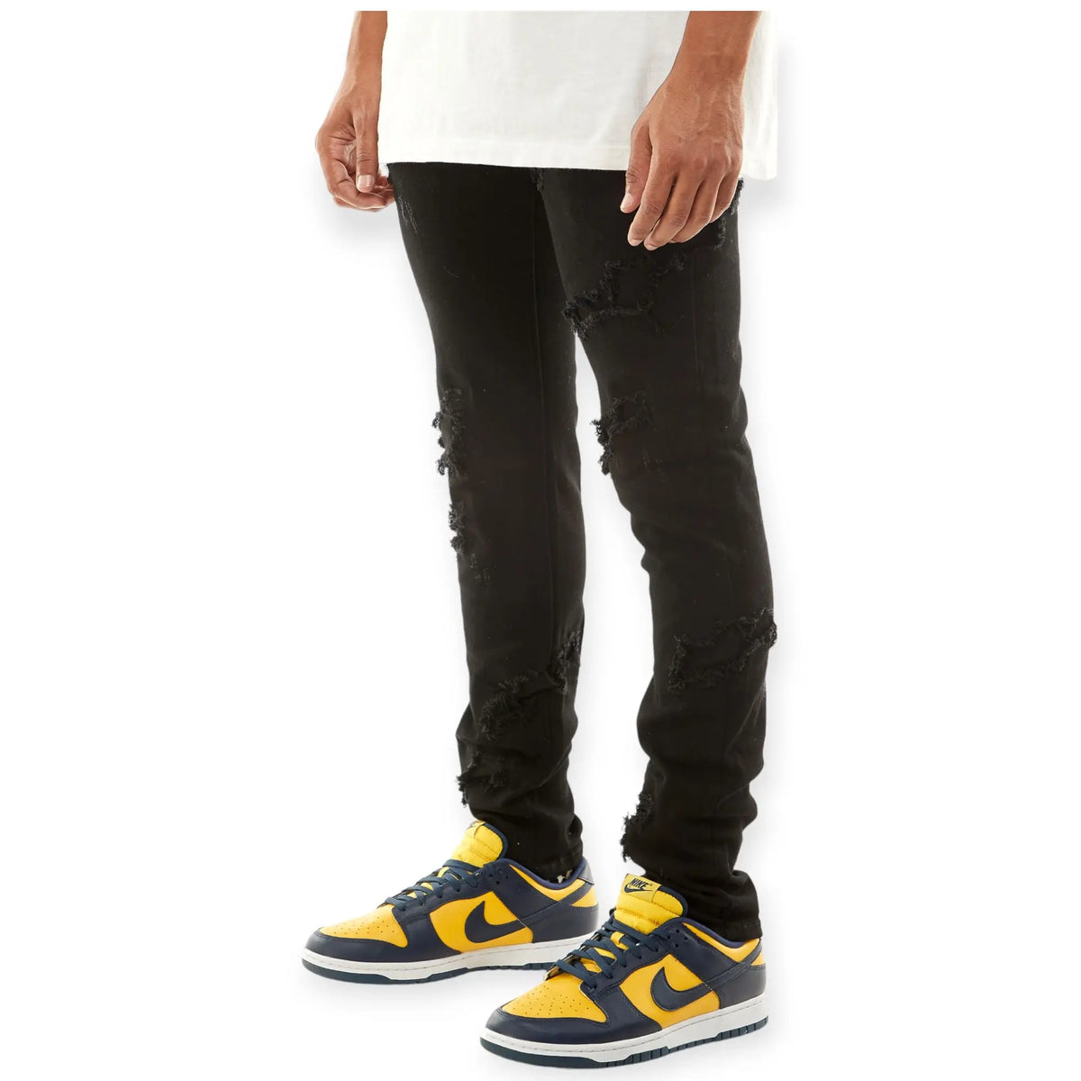 KDNK Pants Men Diagonal Patched (Black)