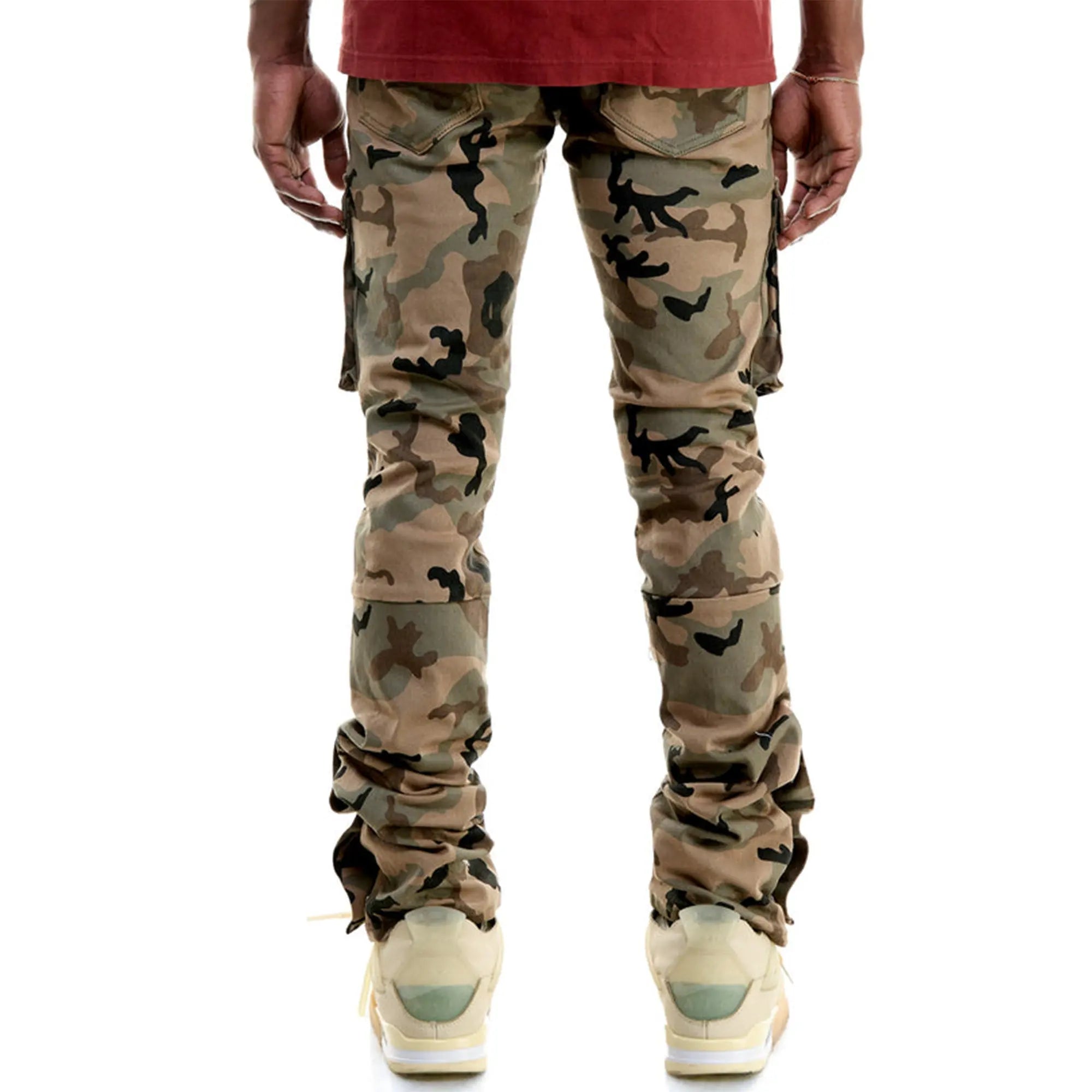KNDK Men Stacked Snap Jeans (Camo Khaki)