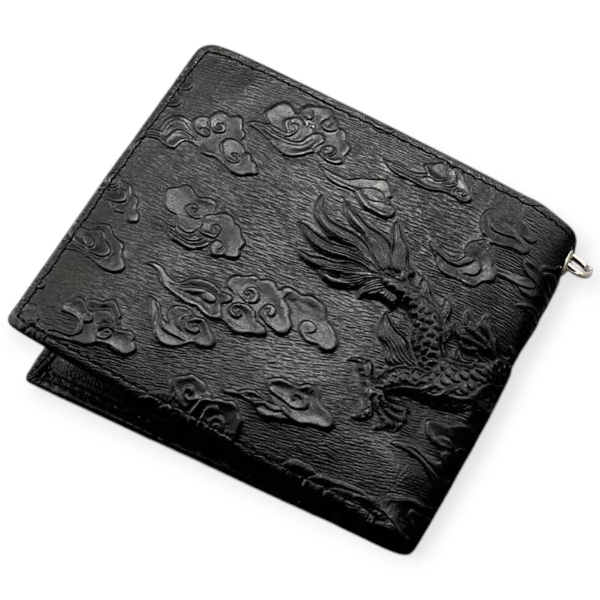 Nexus Clothing Wallet with Chain Men Real Leather Vintage Dragon
