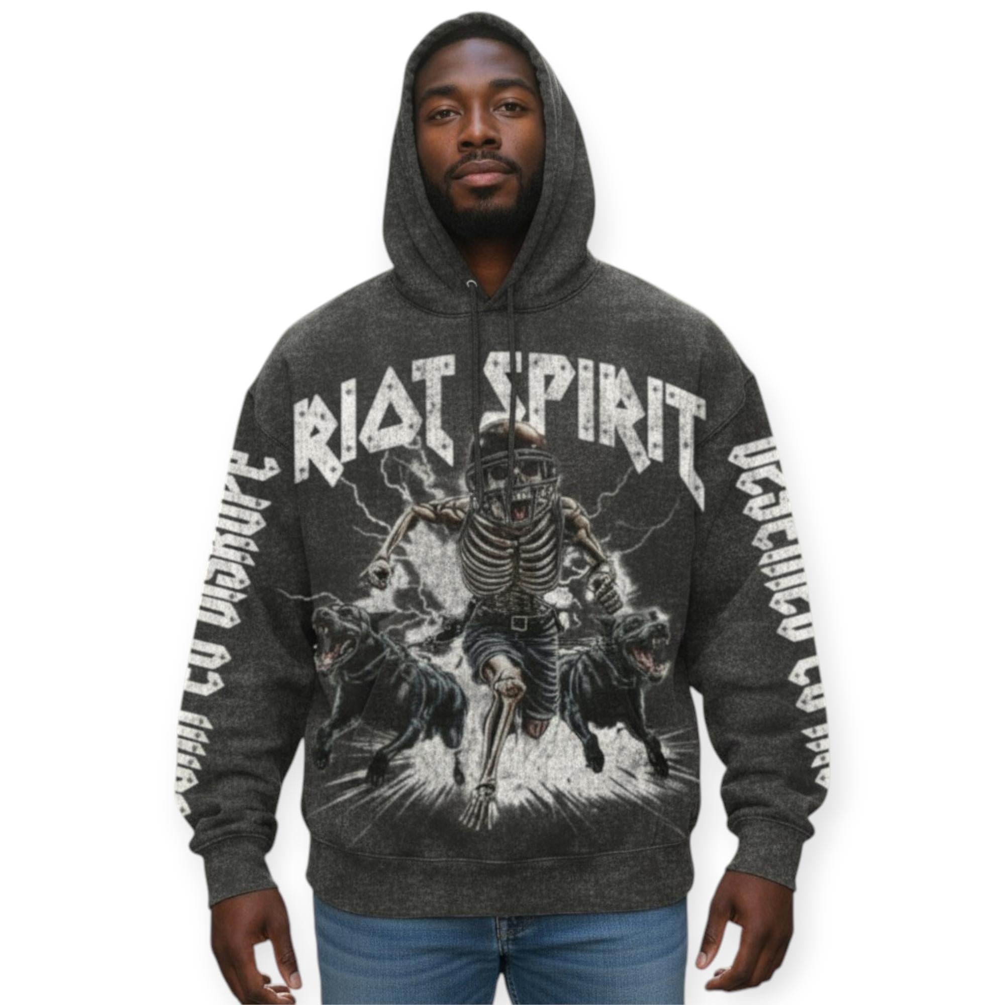 Roku Studio Hoodie Men Riot Spirit Enzyme Wash Cropped (Washed Black ...