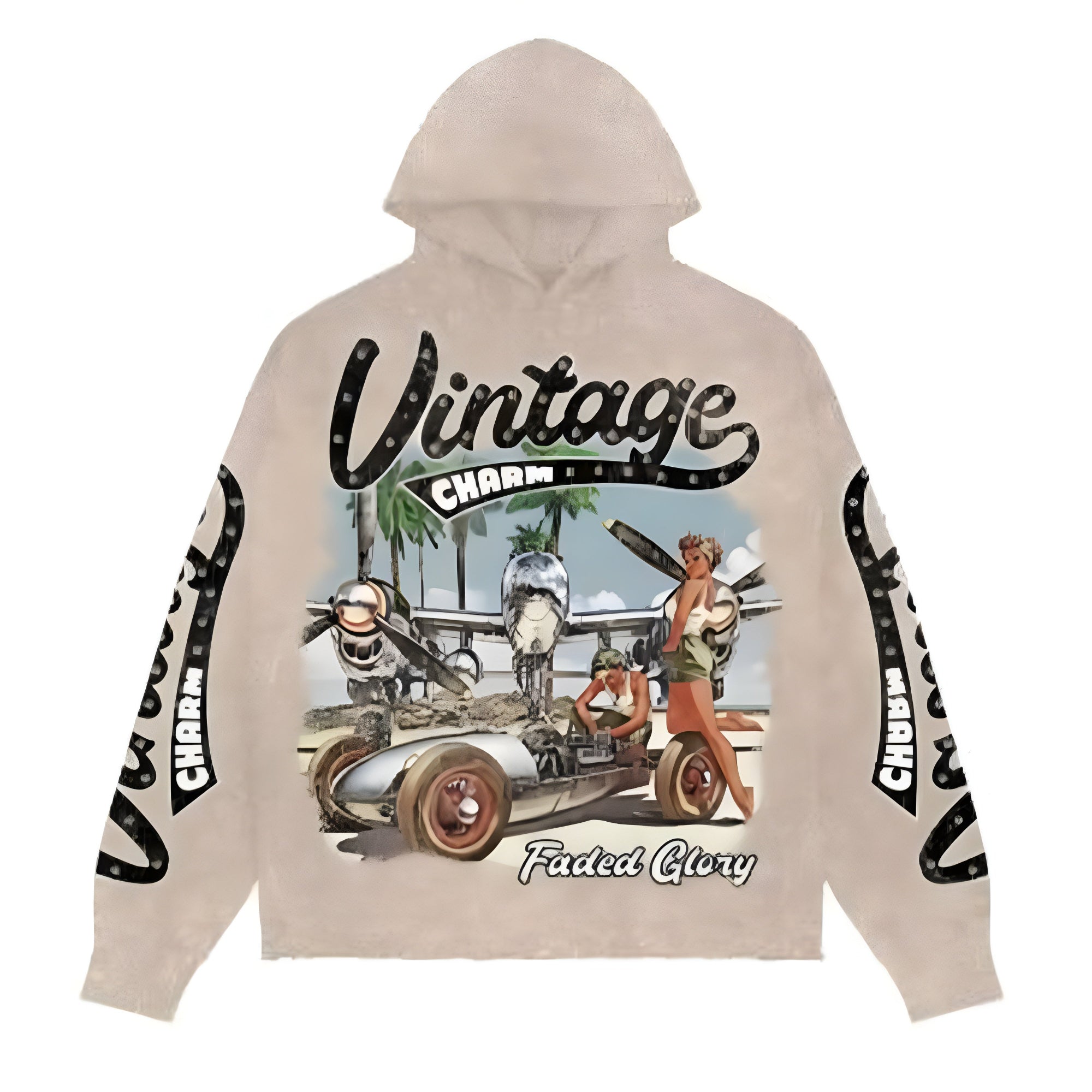 Roku Studio Men Vintage Charm Enzyme Fleece Hoody (Washed Warm Slat ...