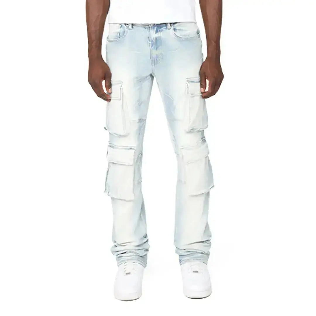 Smoke Rise Men Cargo Fashion Jean S25 Stacked37 (Satorini Blue) – Nexus ...