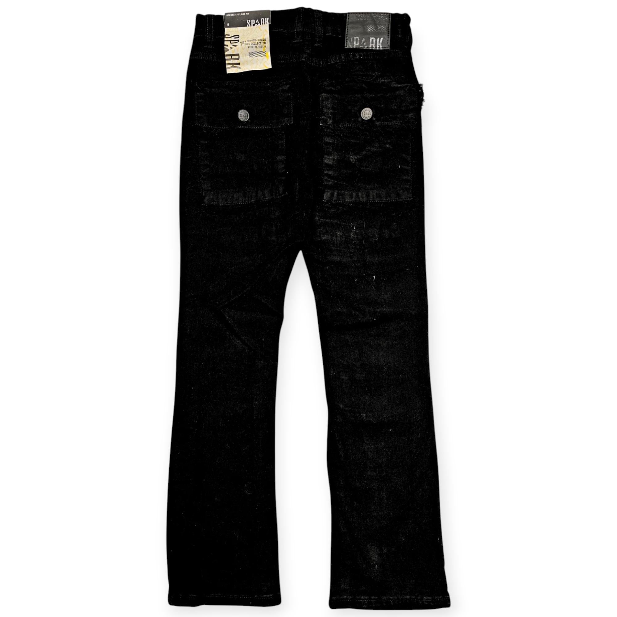 Spark Boys Stacked Denim Front Pocket (Jet Black) – Nexus Clothing